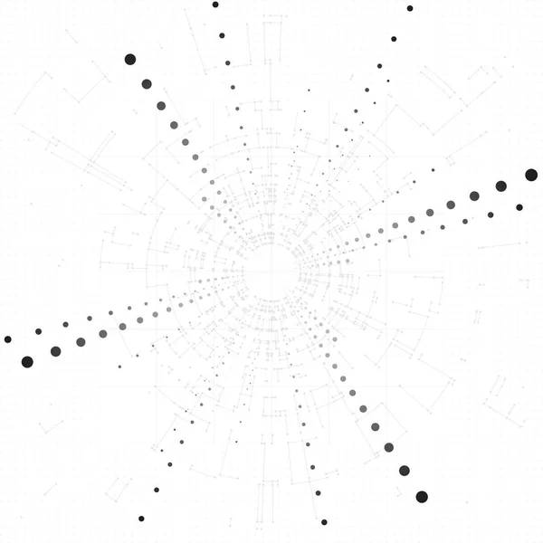 Connecting lines and dots on white background. Abstract network connection design concept ...
