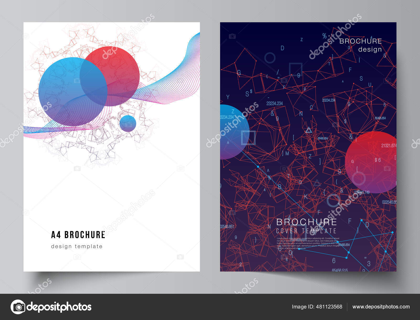 Vector layout of A4 cover mockups templates for brochure, flyer layout ...
