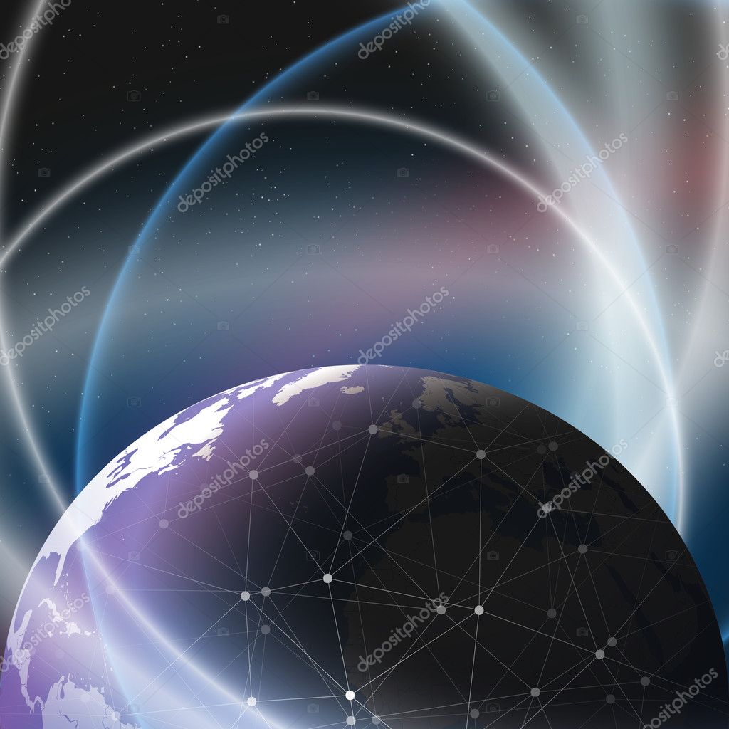 World globe connections network design illustration Stock Photo by ...