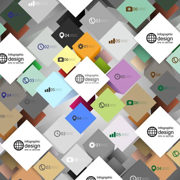 Infographic cube box for business concepts, wooden design background ...