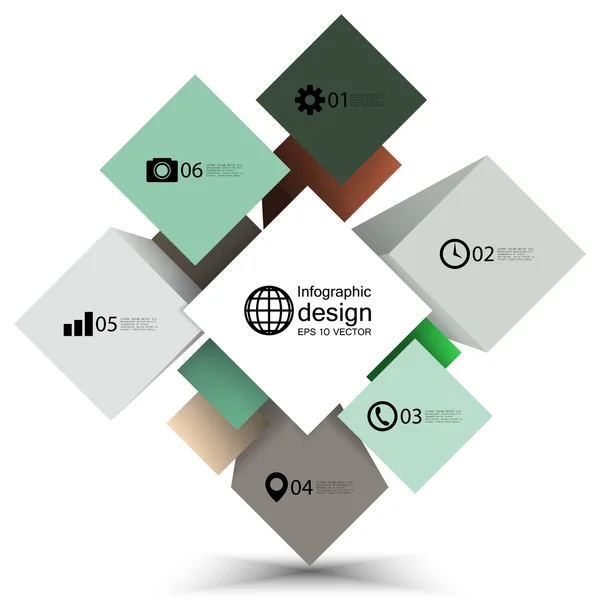 Infographic cube box for business concepts, wooden design background ...