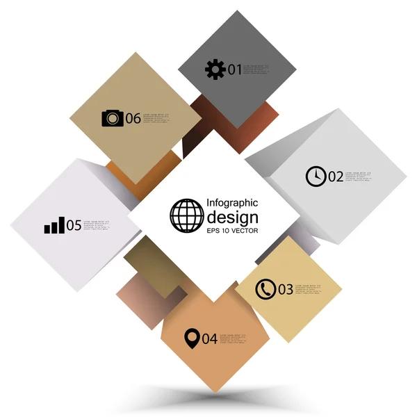 Infographic cube box for business concepts, wooden design background ...