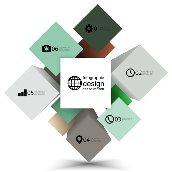 Infographic cube box for business concepts, wooden design background ...