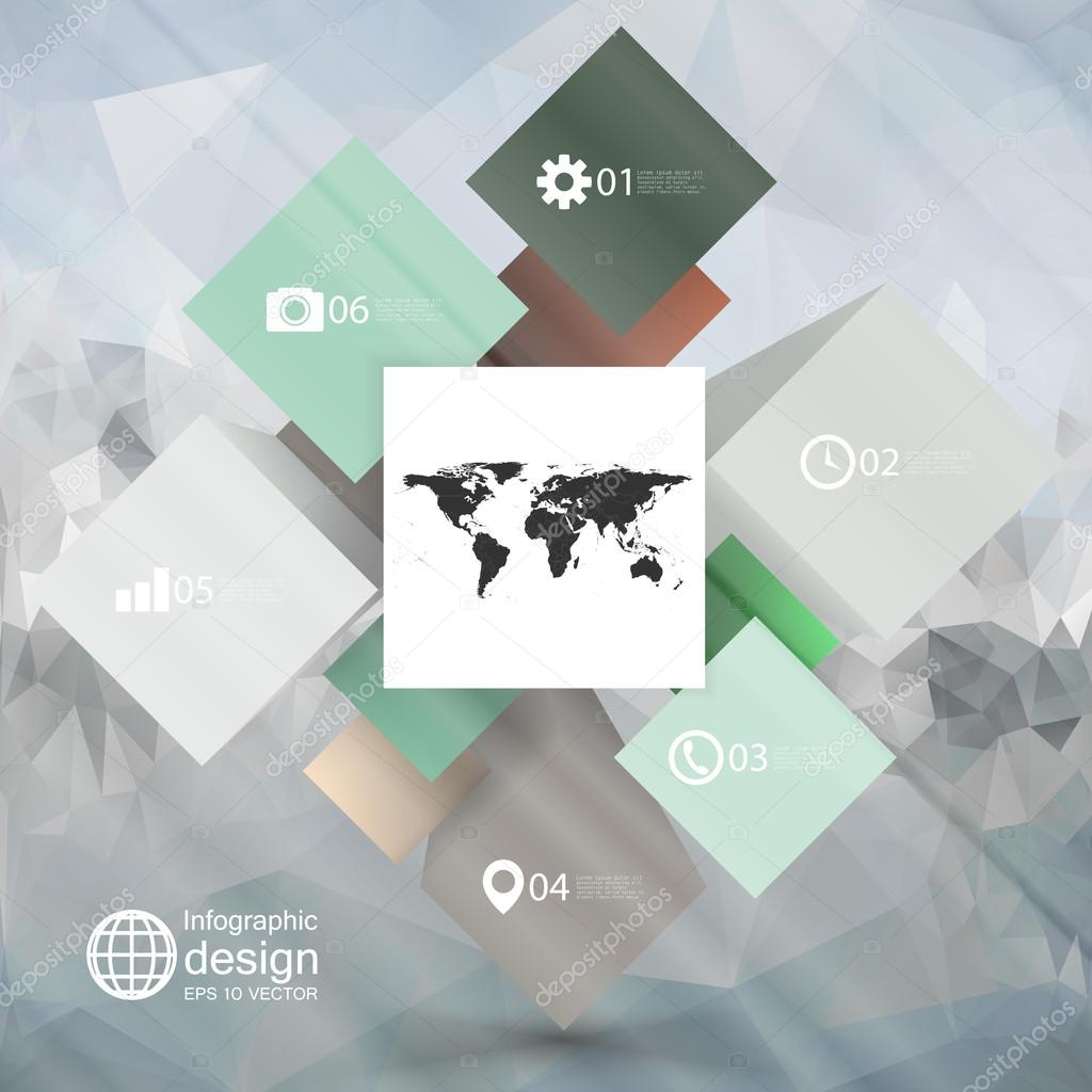 Infographic cube box for business concepts, modern triangle design ...