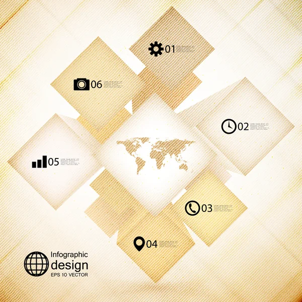 Infographic cube box for business concepts, wooden design background ...