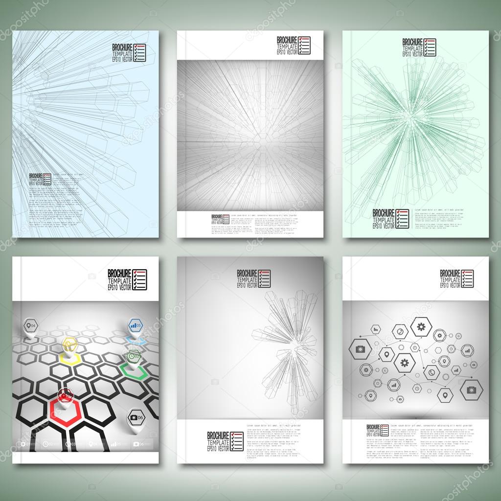 Abstract 3D hexagonal backgrounds. Brochure, flyer or report for ...
