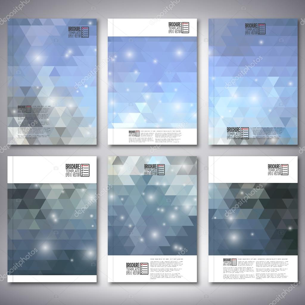 Abstract blue background, triangle design vector. Brochure, flyer or ...