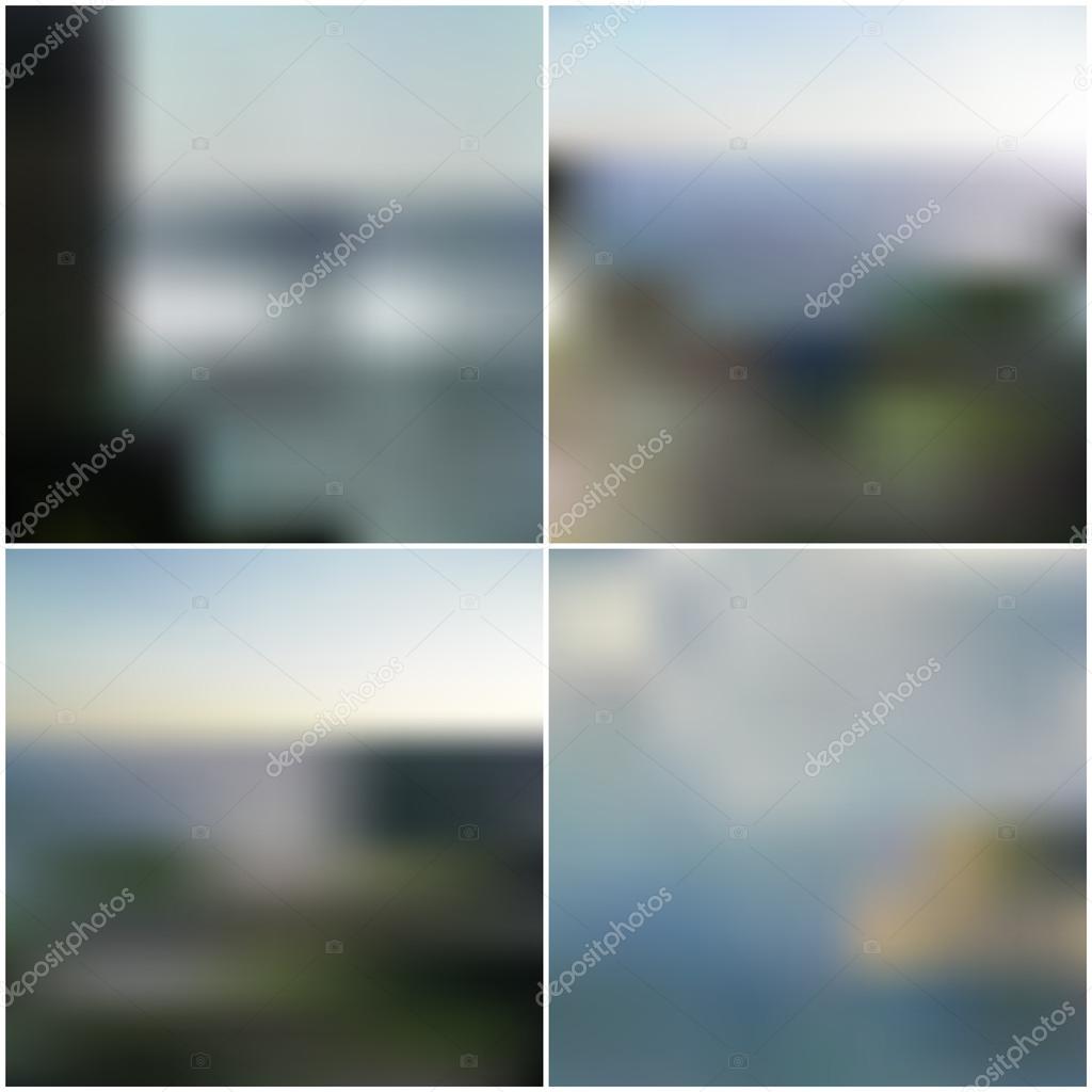 Vector web and mobile interface templates. Editable blurred backgrounds ...
