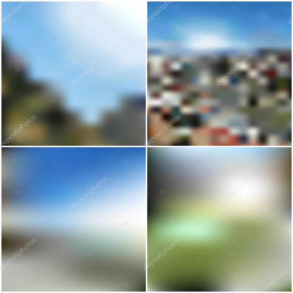 Vector web and mobile interface templates. Editable blurred backgrounds ...