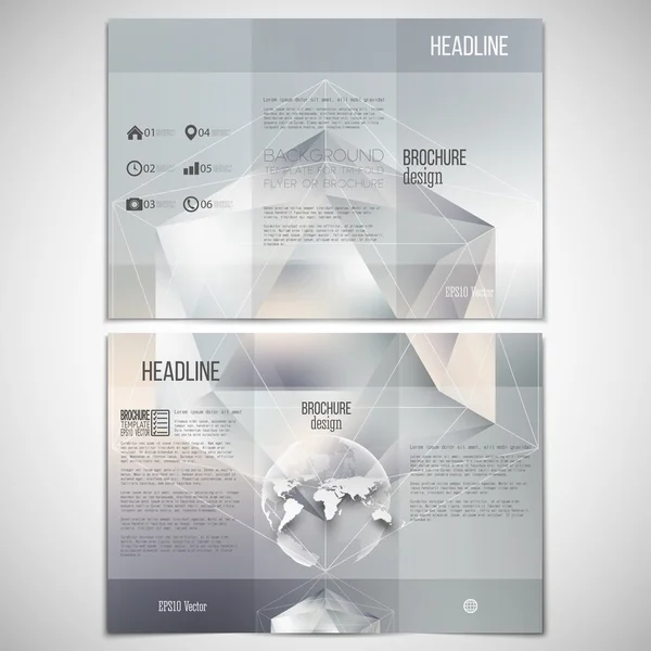 Conjunto vectorial de tr ptico plantilla de dise o de folleto en ambos lados con elemento globo ...