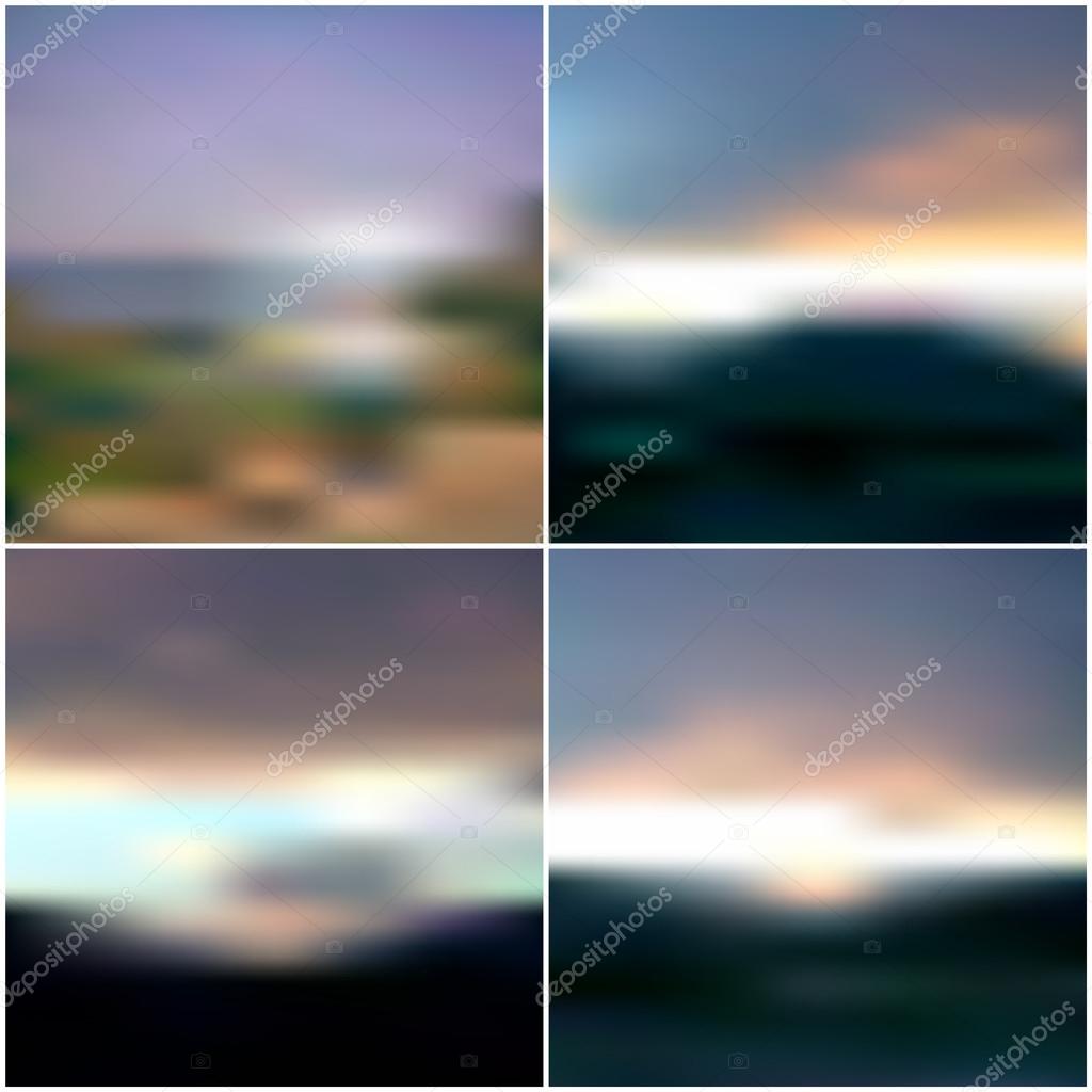 Blurred Sunset backgrounds set, sunrise wallpaper vector Stock Vector ...