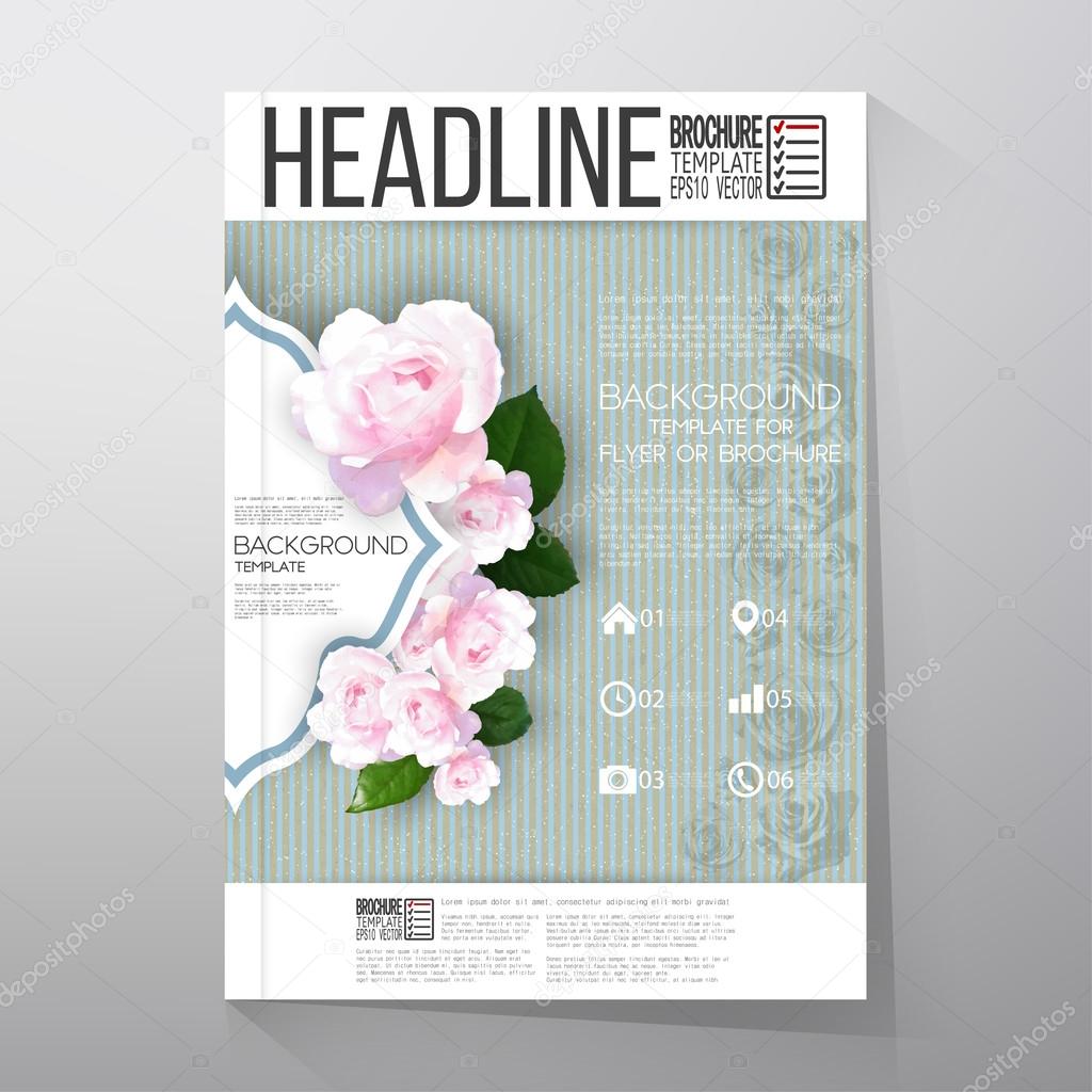 Floral background with place for text and pink flowers over linear blue ...