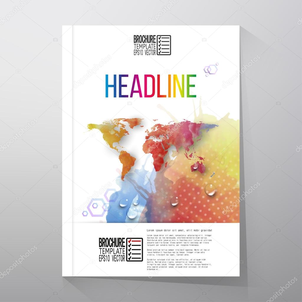 Abstract hand drawn watercolor background with place for text message ...