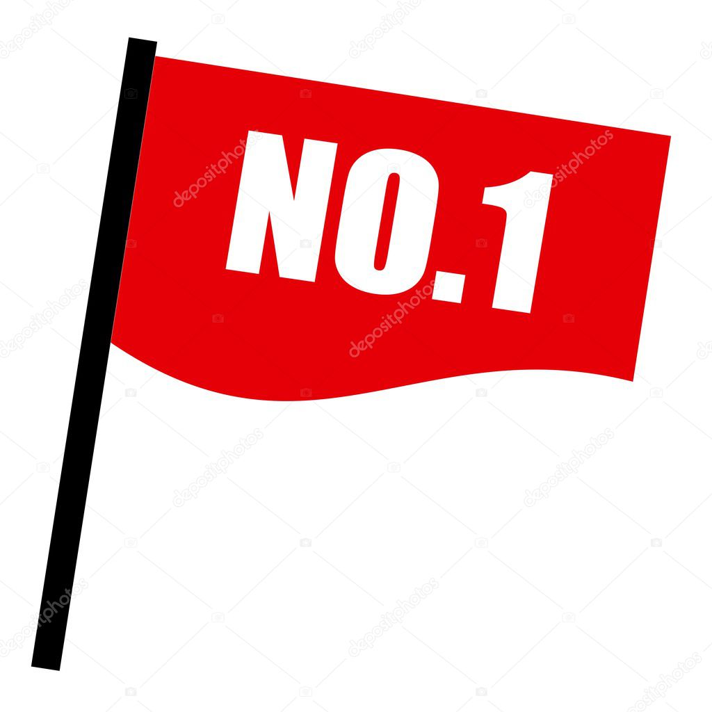 Number one white stamp text on red flag — Stock Photo © fordzolo #88028440