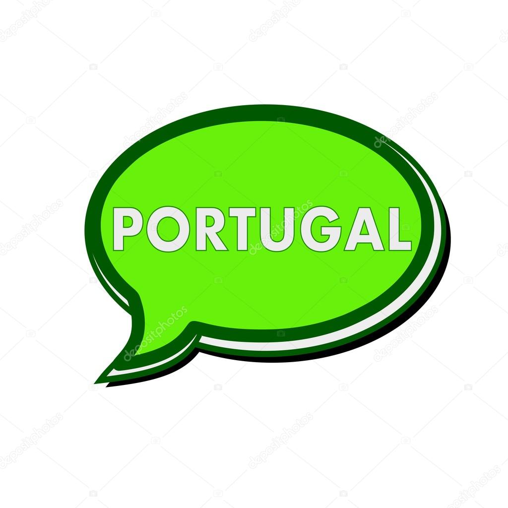 PORTUGAL white wording on green Speech bubbles Stock Illustration by ...