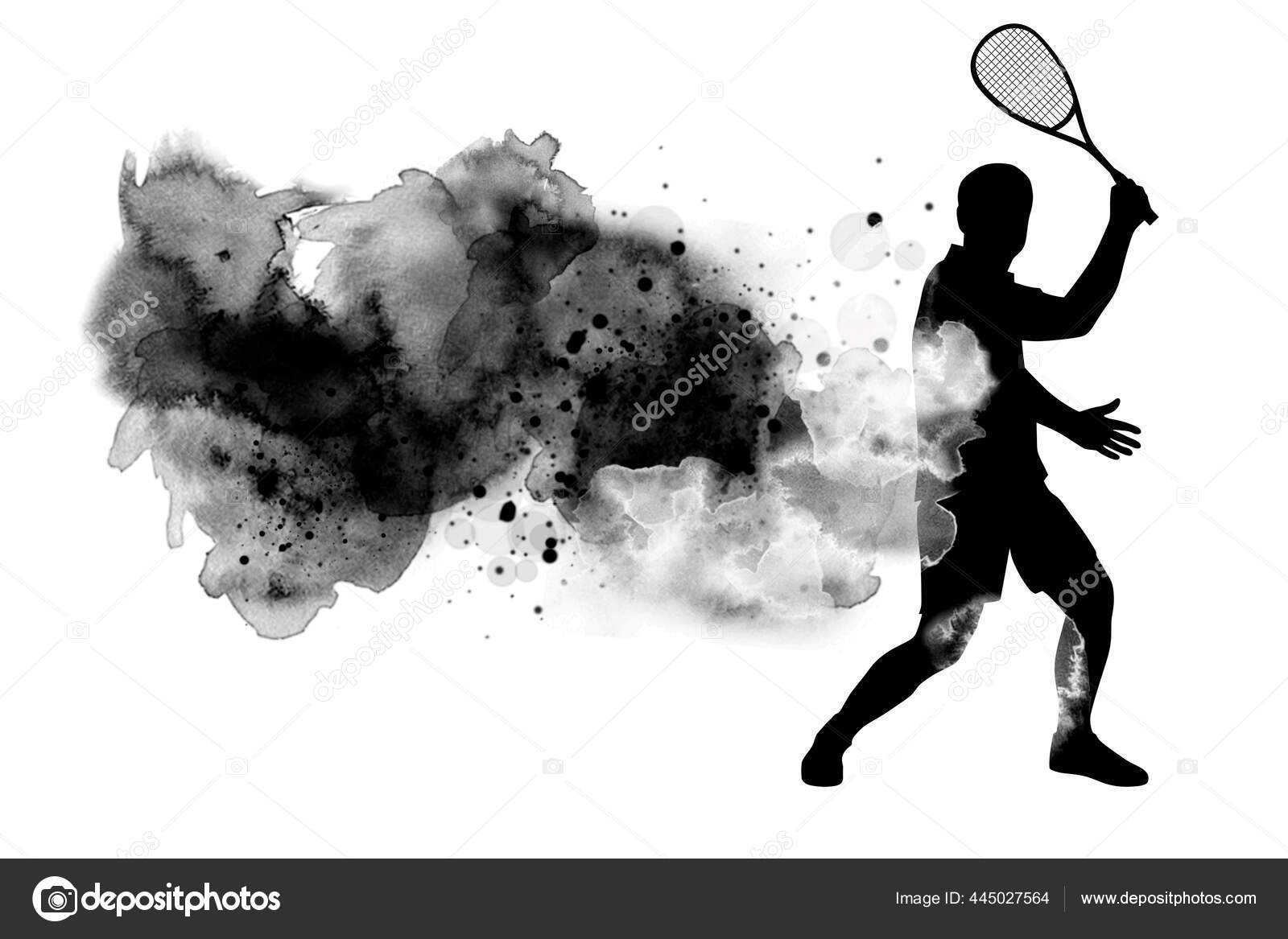 Squash Sport Graphic Watercolor Background Stock Vector Image by ...