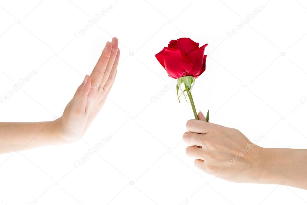 Hand Refused the gift, flowers — Stock Photo © iamway #63937829