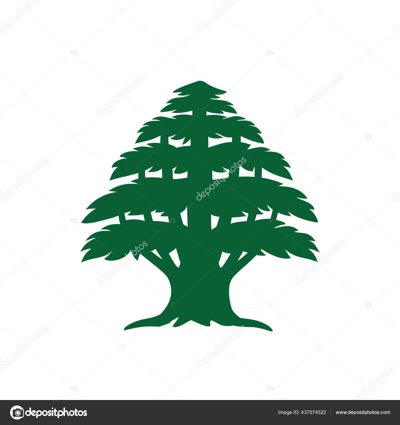 Abstract Cedar Tree Lebanese Cedar Silhouette Can Used Logo Design ...