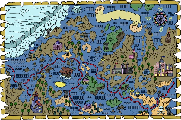 Pirat karta — Stock Vektor © Niffi #11950976