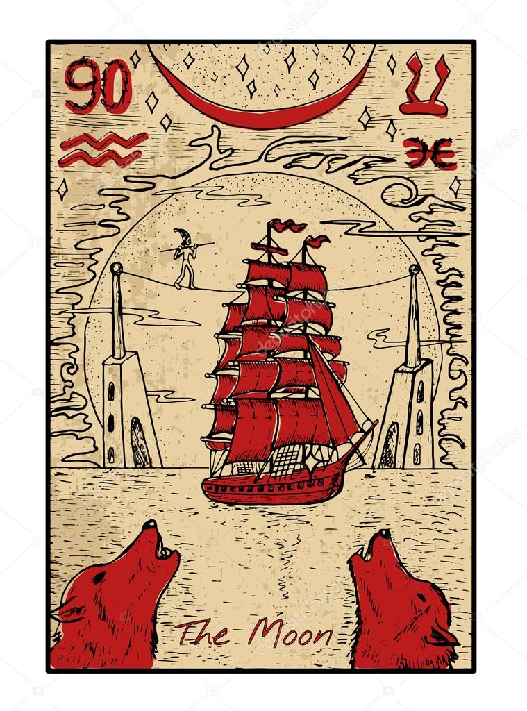 Moon tarot card Stock Vector Image by ©Samiramay #91771536