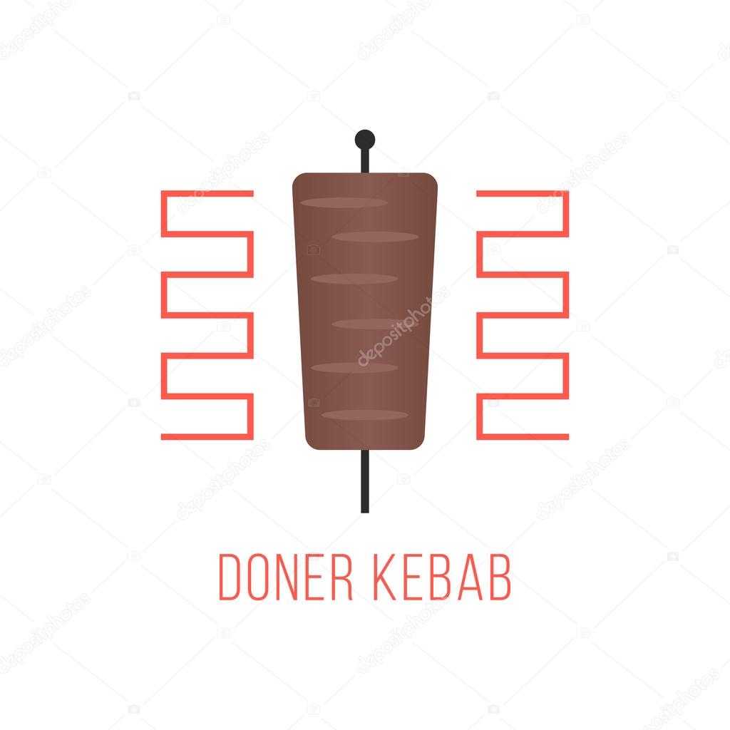 Doner kebab logo isolated on white background Stock Vector Image by ...