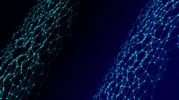 Network connection data structure. Information technology. Big data visualization. 3D - Stock ...