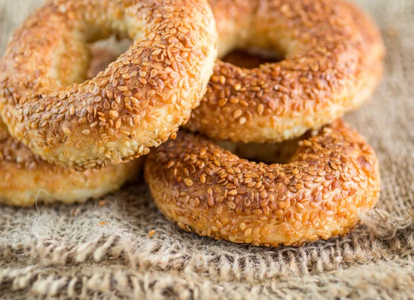 SIMIT, a traditional Turkish round Bagel with sesame seeds - Stock ...