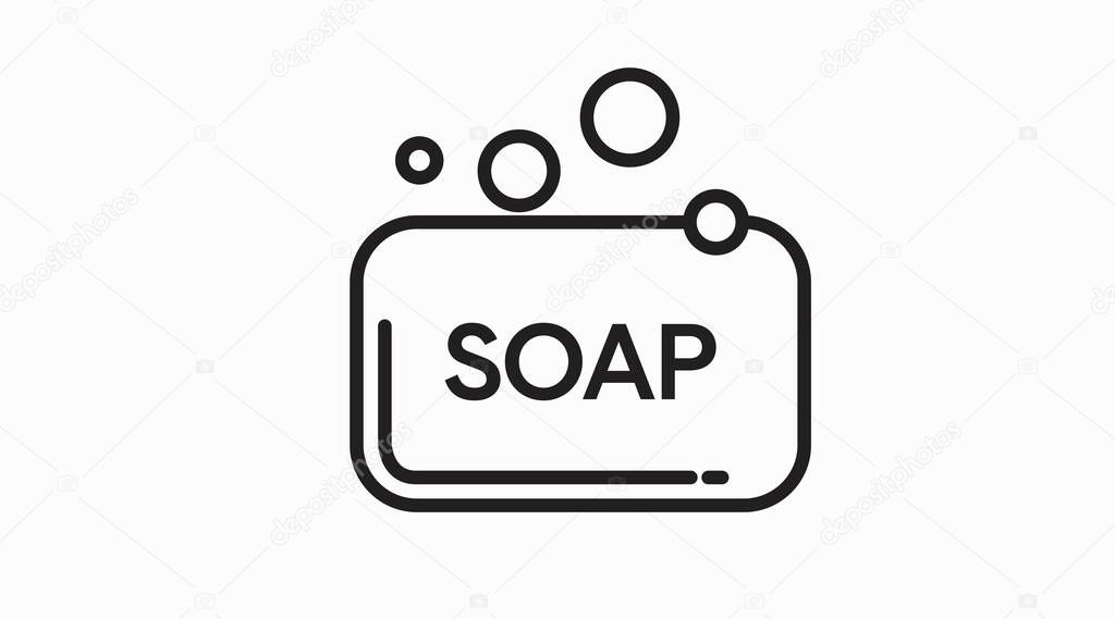 Icono de jabón. Vector en blanco y negro ilustración aislada de una ...
