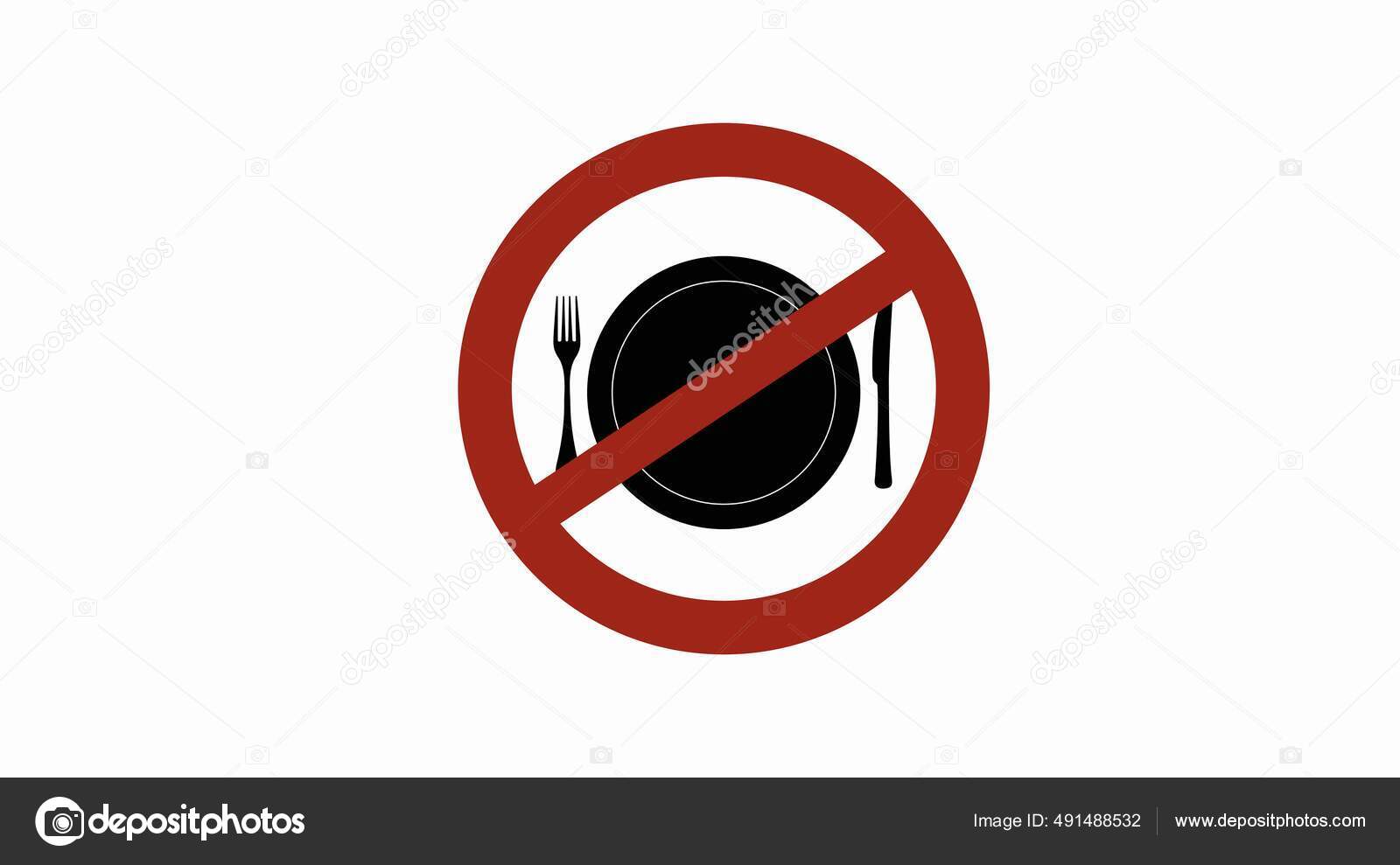 Image vectorielle Nourriture Boisson Interdite Illustration Plate ...