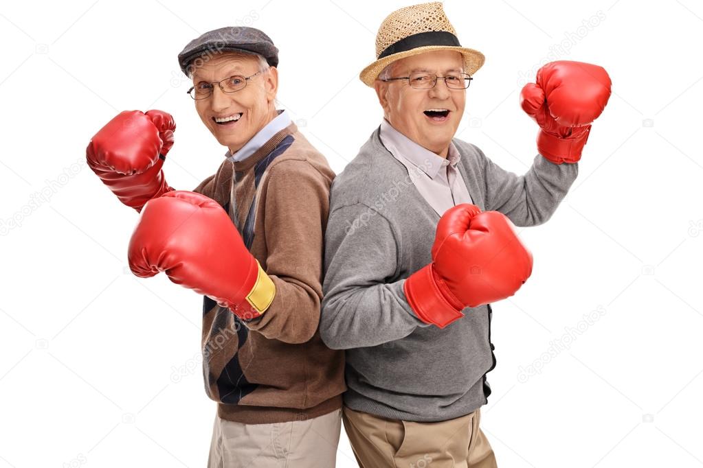 Two senior gentlemen with boxing gloves Stock Photo by ©ljsphotography ...