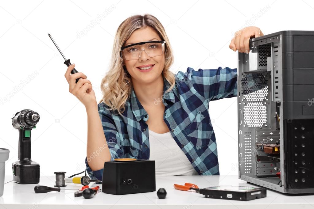 Female Computer Technician