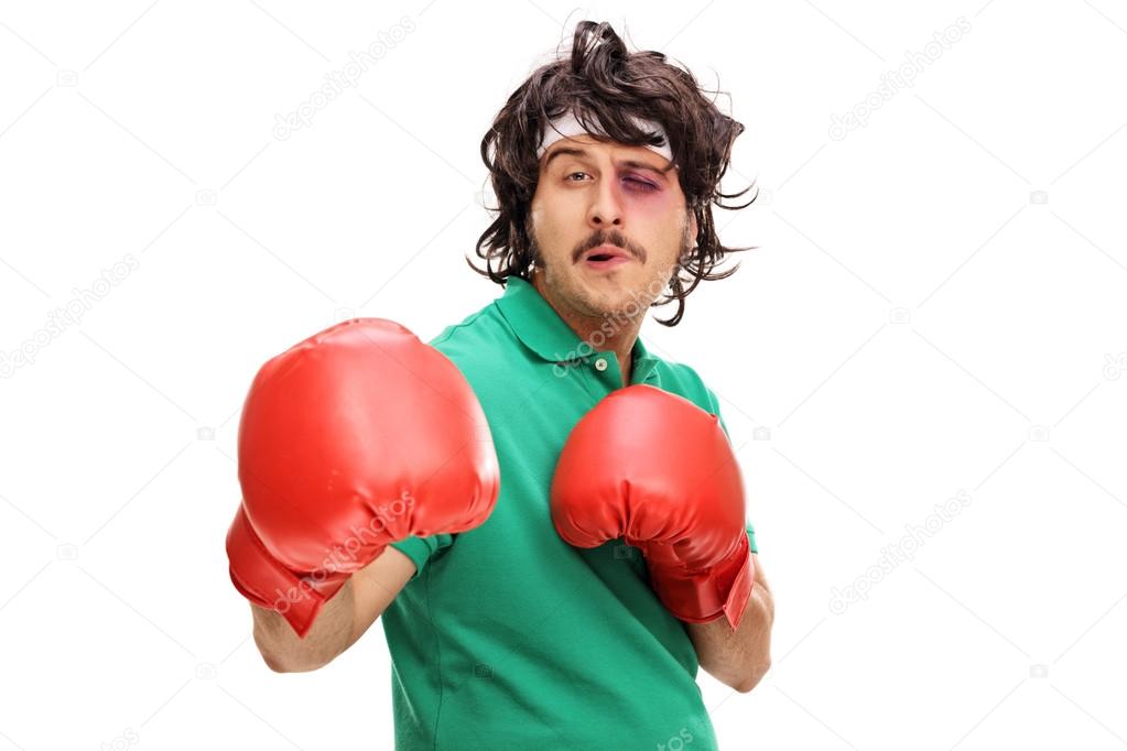 Boxer with a black eye — Stock Photo © ljsphotography #111578466