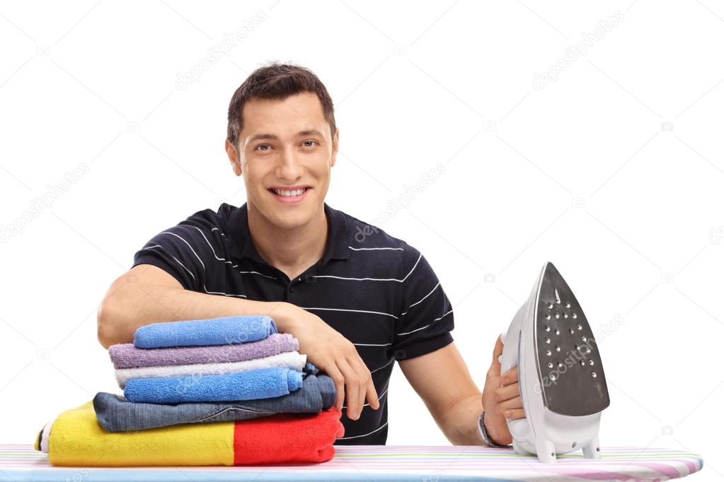 Man Ironing Clothes