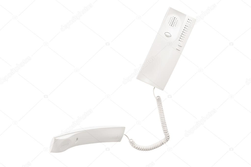 White plastic intercom Stock Photo by ©ljsphotography 52648783