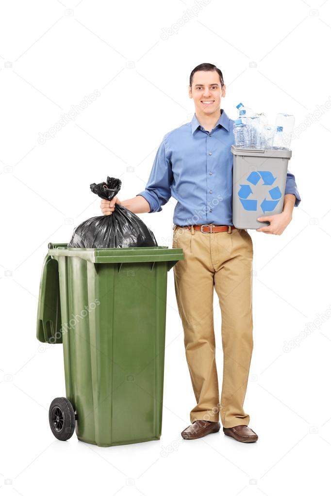 Man holding a recycle bin Stock Photo by ©ljsphotography 58242833