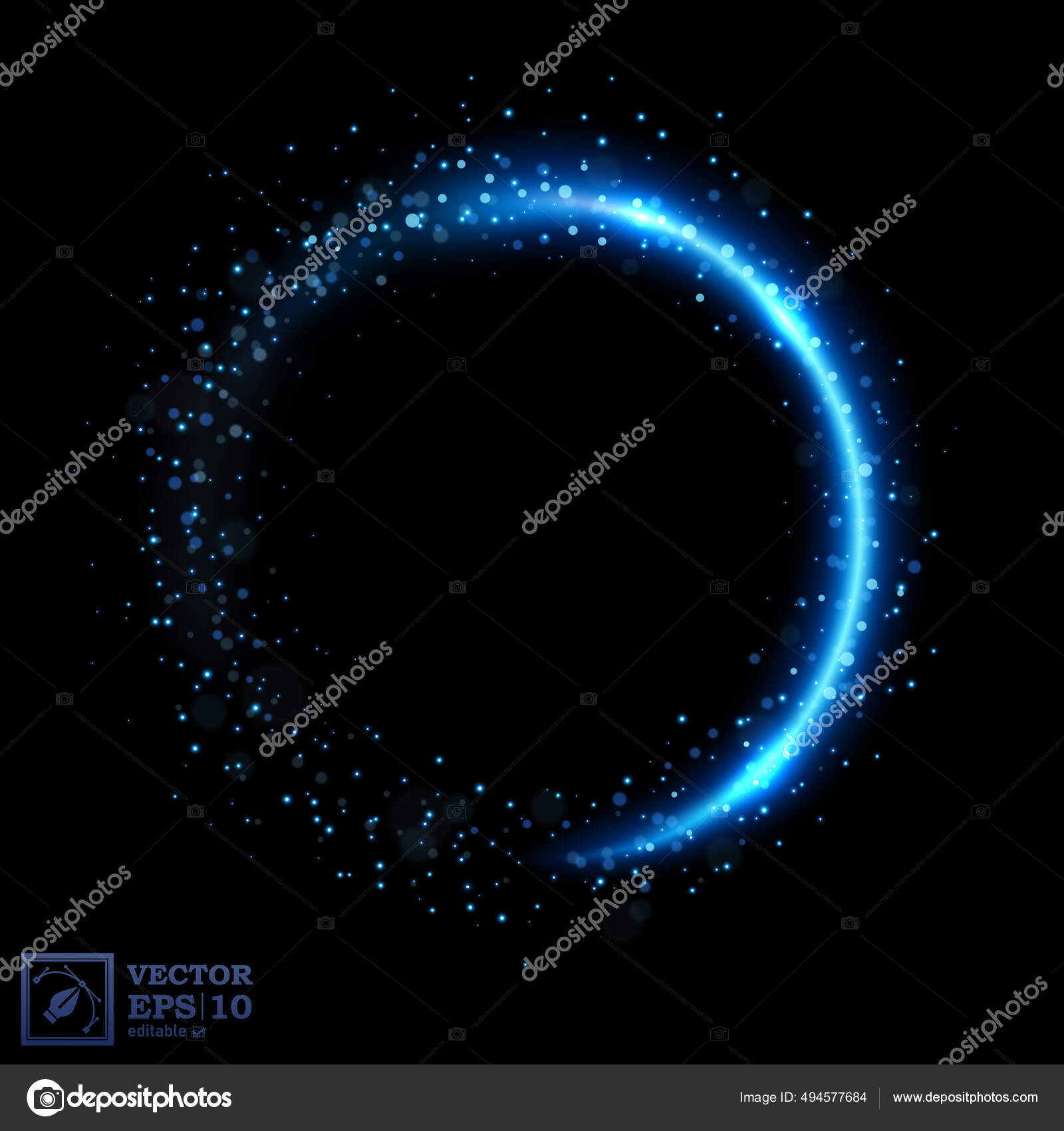 Abstract Blue Rotating Line Light Transparent Background Isolated Easy ...