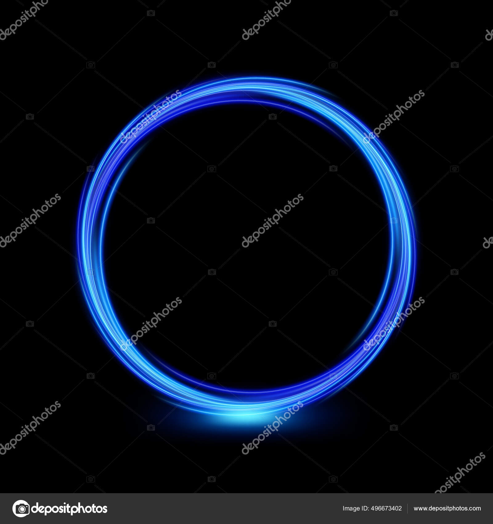 Abstract Multicolor Circle Line Light Transparent Background Isolated ...