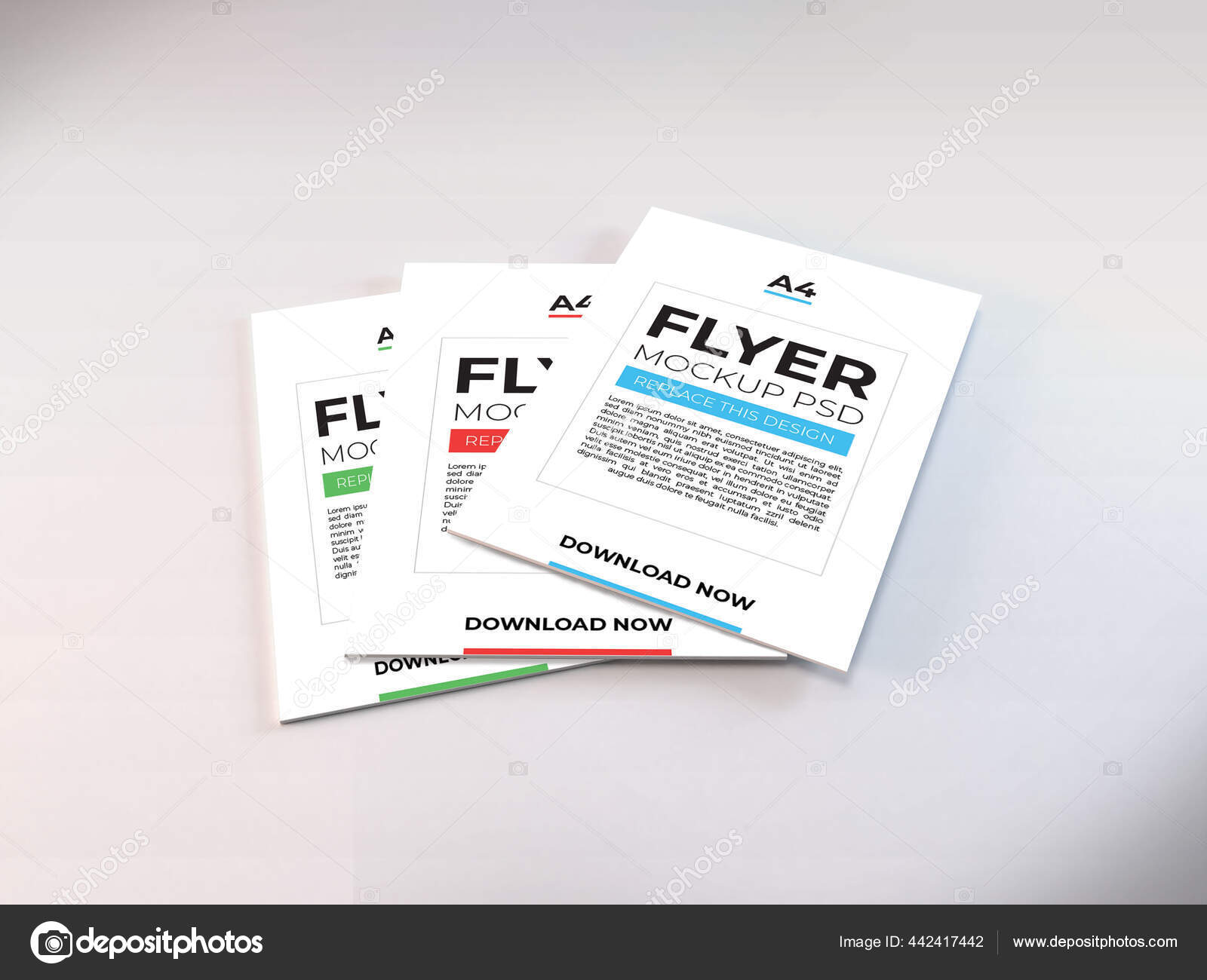 Realistic Flyer Mockup Template Scene — Stock Photo © dendyh7 #442417442