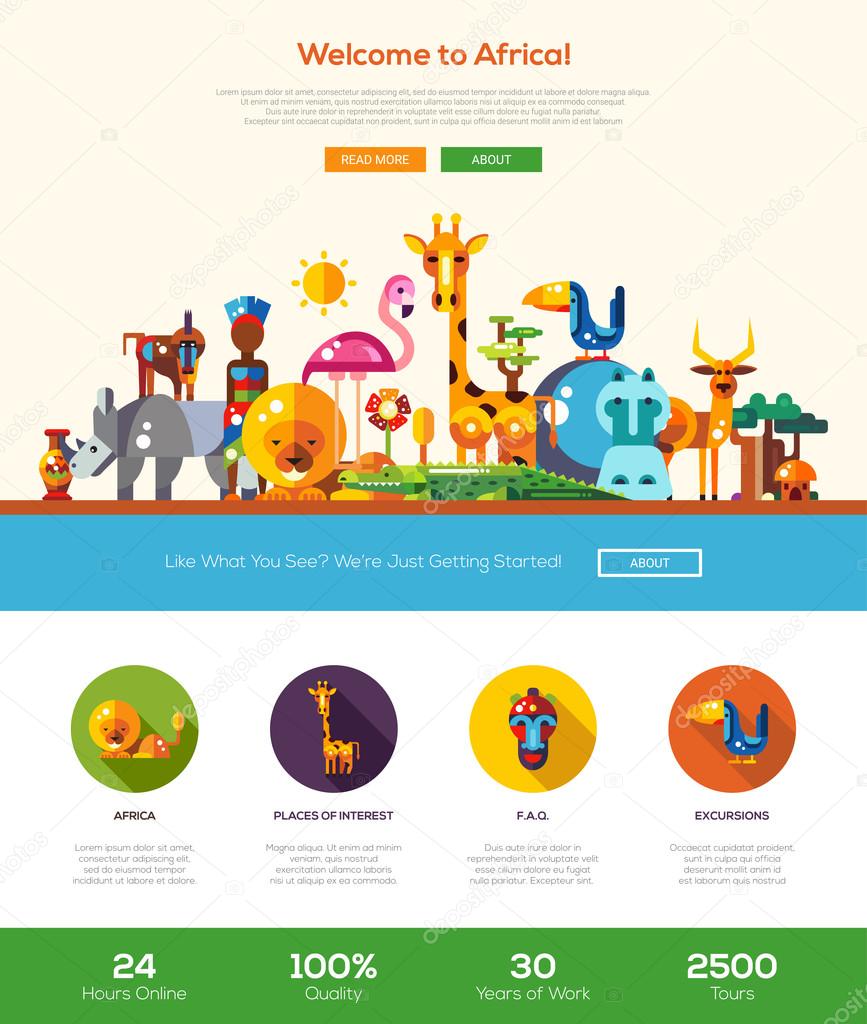 Traveling to Africa website header banner with webdesign elements Stock Vector Image by ©Boyko ...