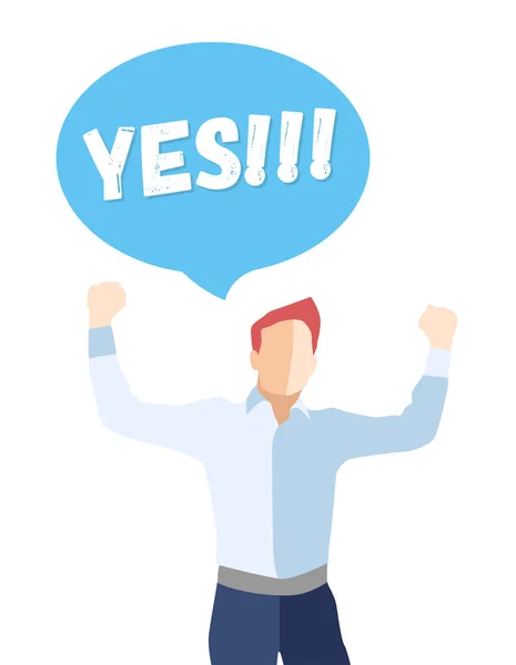 Hombre de dibujos animados diciendo sí imágenes de stock de arte ...