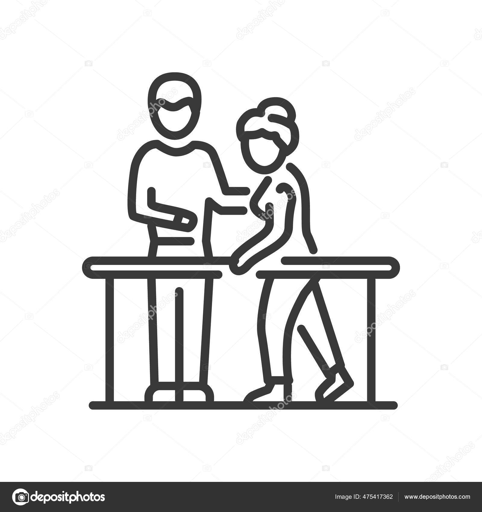 Physical rehabilitation - line design single isolated icon Stock Vector ...