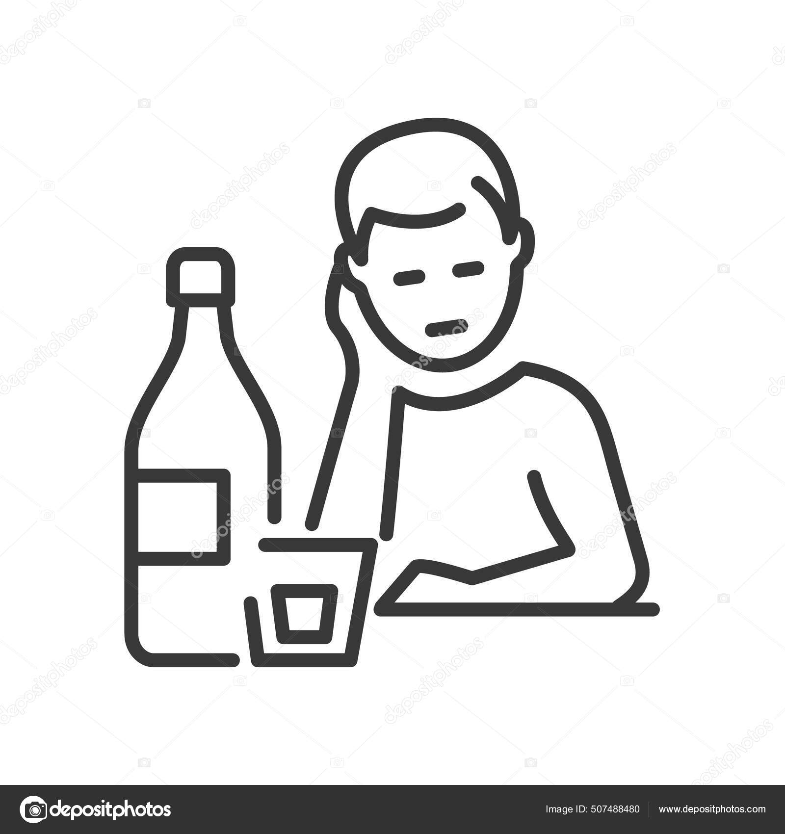 Bad habits - vector line design single isolated icon Stock Vector by ...