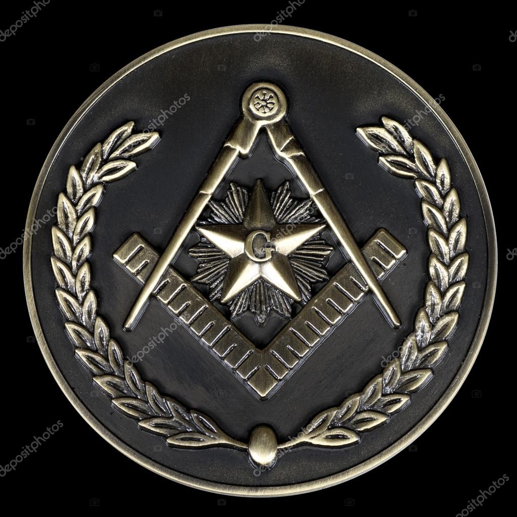 Freemasonry brass medal square & compass — Stock Photo © dekanaryas ...