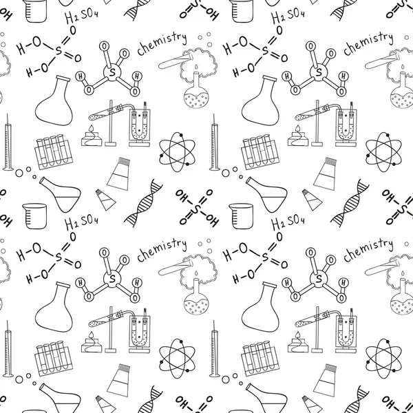 Seamless sketch of science doddle elements Stock Vector Image by ...
