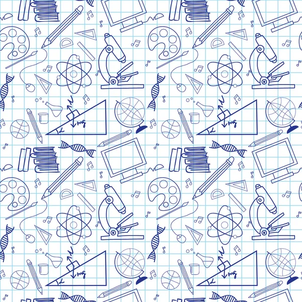 Seamless sketch of science doddle elements Stock Vector Image by ...