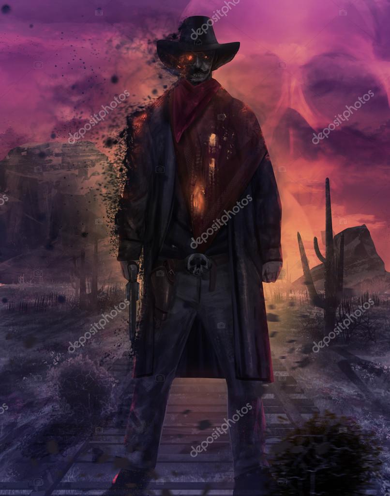 Ghost cowboy character illustration. Stock Photo by ©breakermaximus ...
