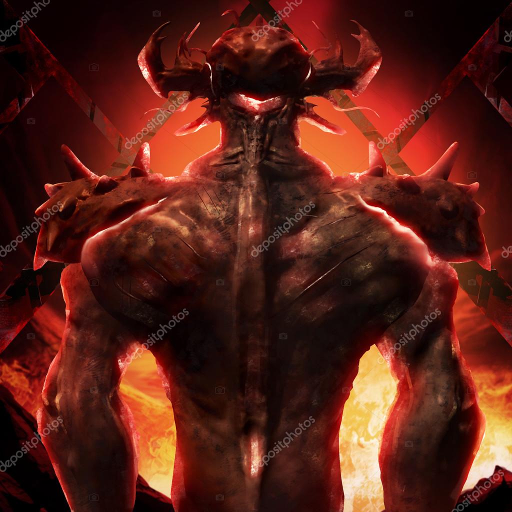 3D illustration of a devil back art. Stock Photo by ©breakermaximus ...