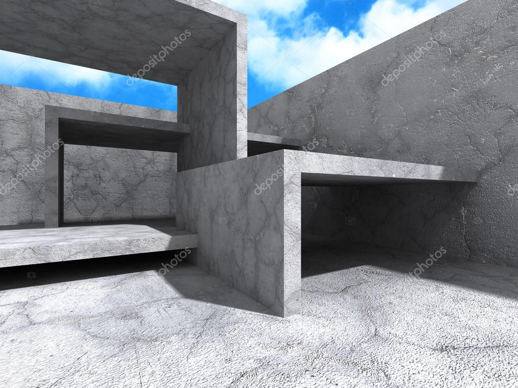 Concrete construction modern architecture background Stock Photo by ...