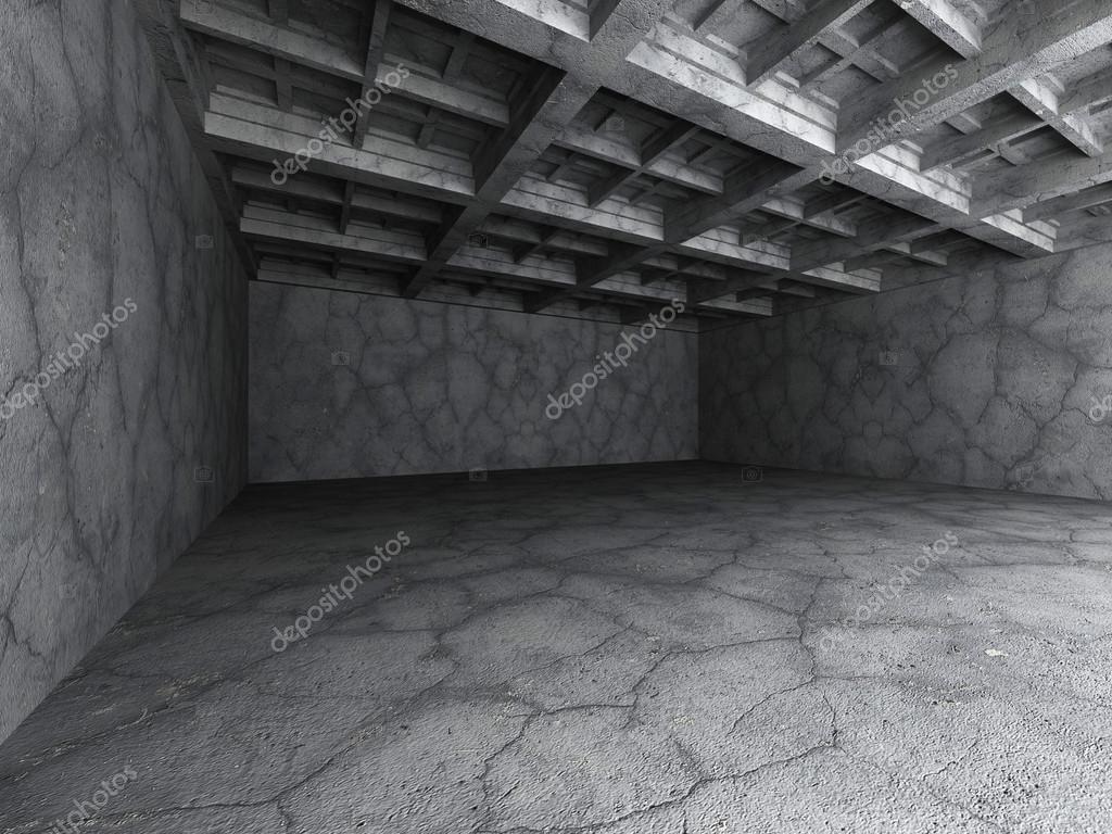 Dark concrete room interior Stock Photo by ©VERSUSstudio 124764536