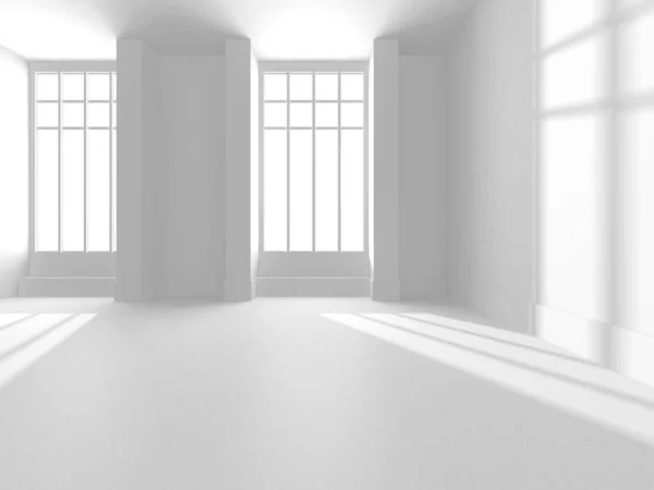 Abstract White Room Architecture Design Concept. 3d Render Illustration ...